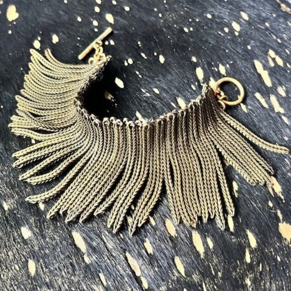 Chicago | Jewelry | Brace Yourself Bracelet Designer Wrist Fringe Cuff ...